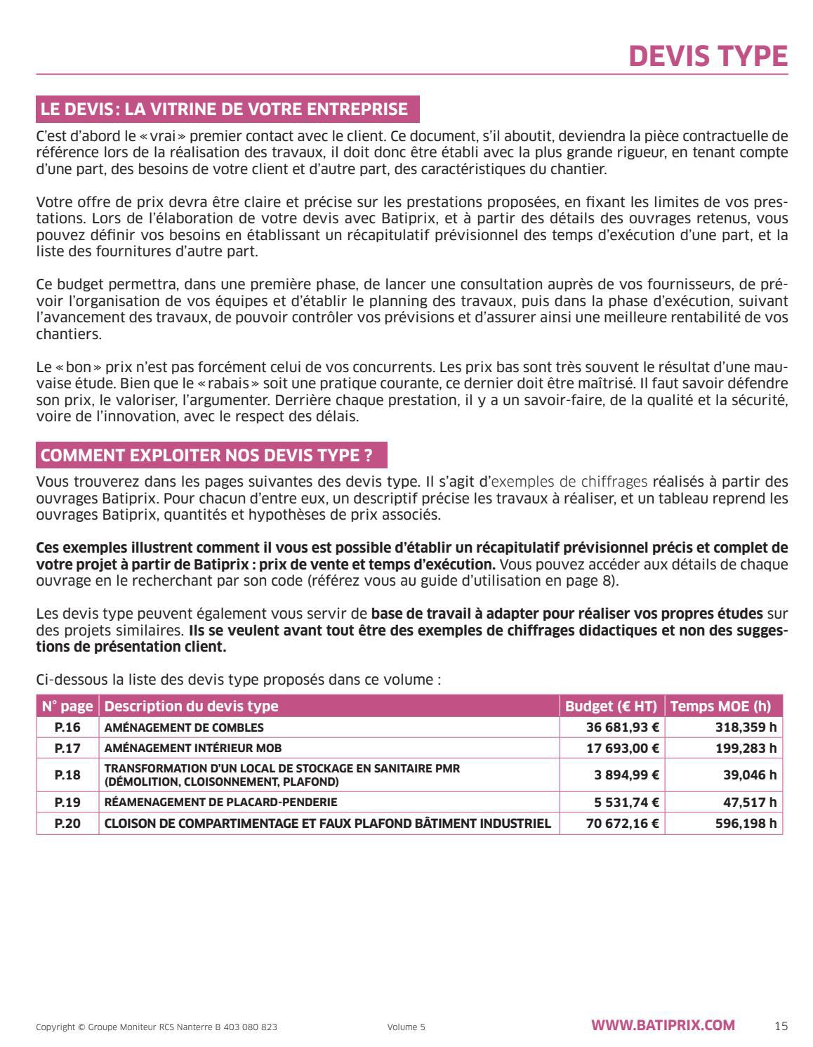 BATIPRIX BORDEREAU 2022 PACK 9 VOLUMES by INFOPRO DIGITAL - Issuu