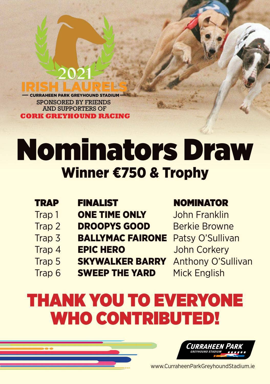 2021 Friends & Supporters of Cork Greyhound Racing Irish Laurels Final ...