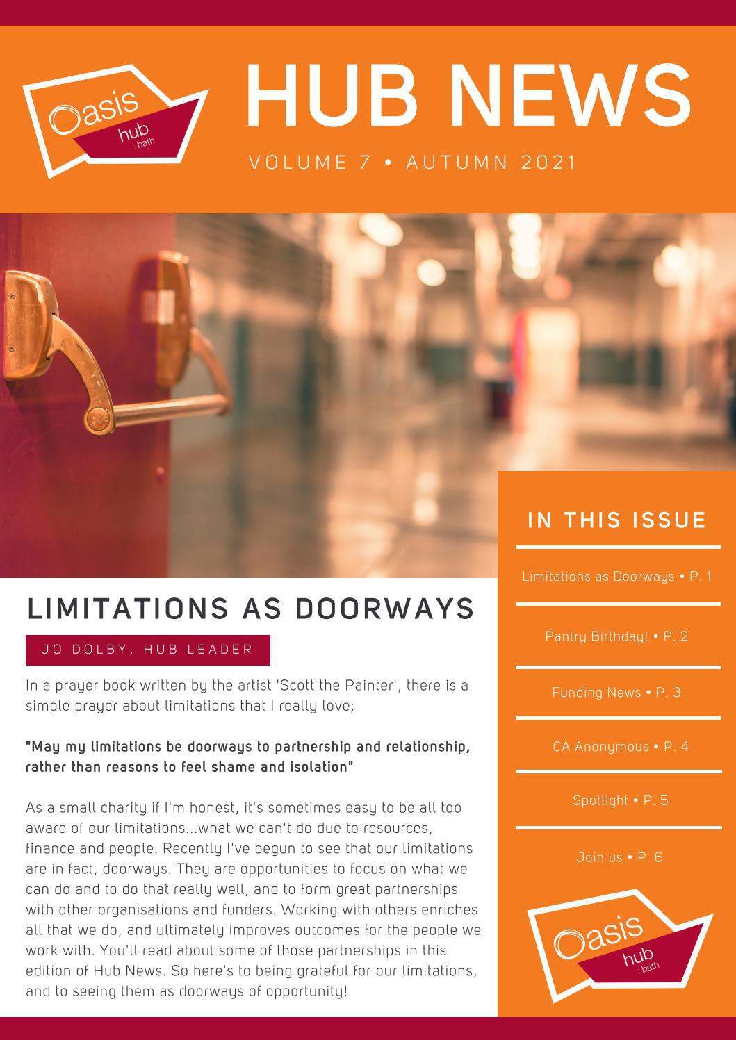 Oasis Hub Bath: Hub News Autumn 2021 by OasisHubBath - Issuu