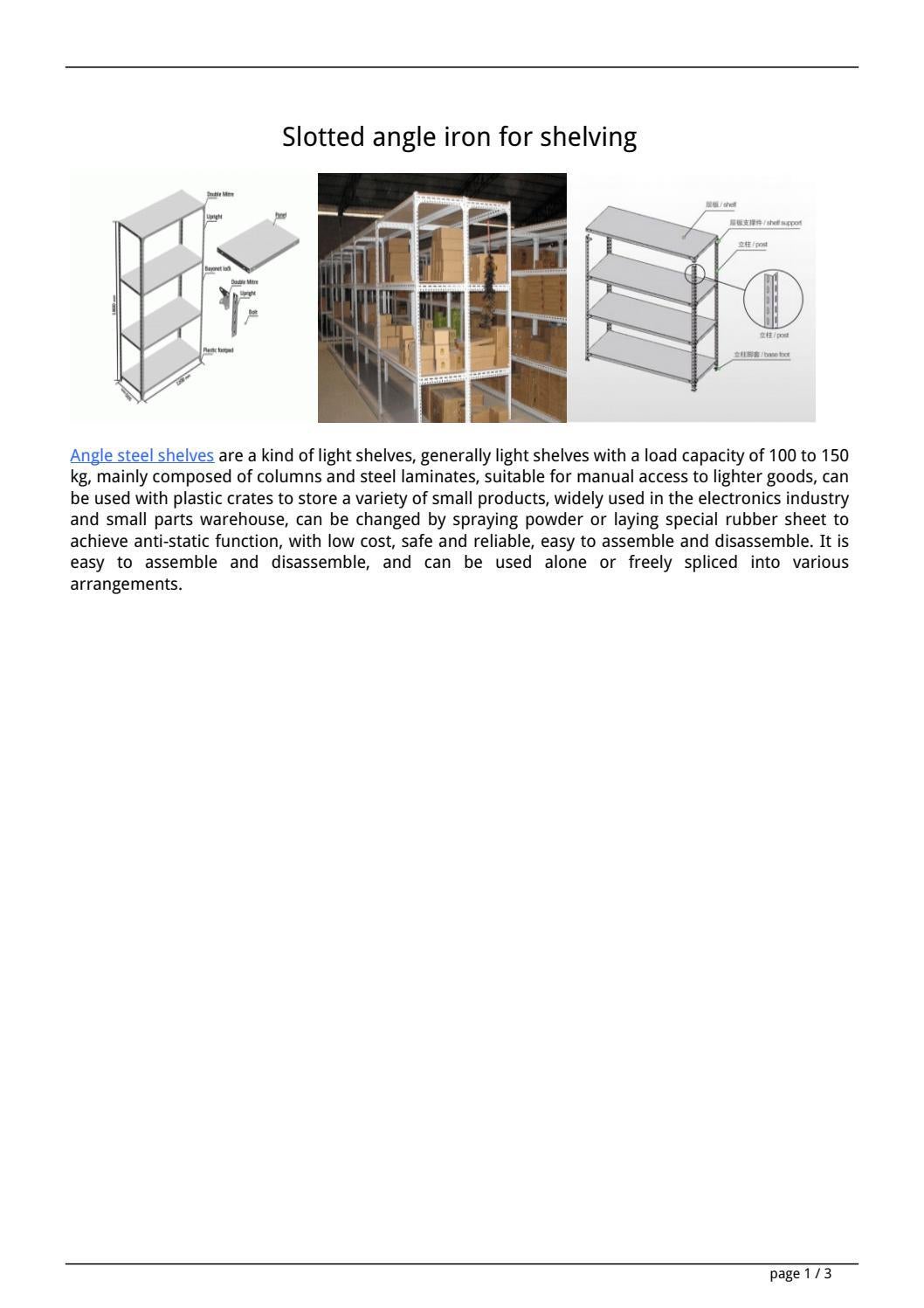 Slotted angle iron for shelving by Spieth Warehouse Racking - Issuu