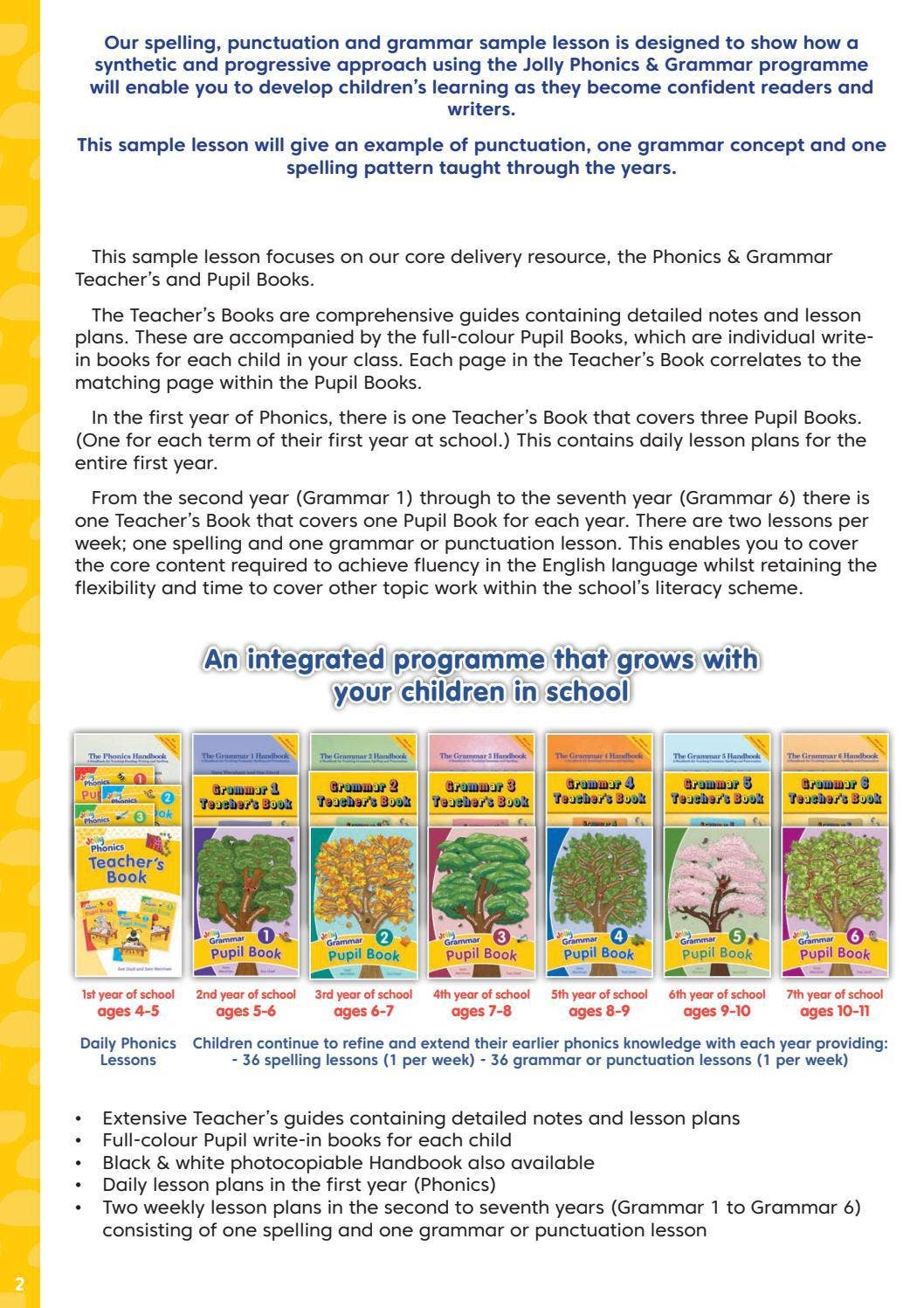 Grammar, Spelling and Punctuation Sample Lesson by Jolly Learning Ltd ...