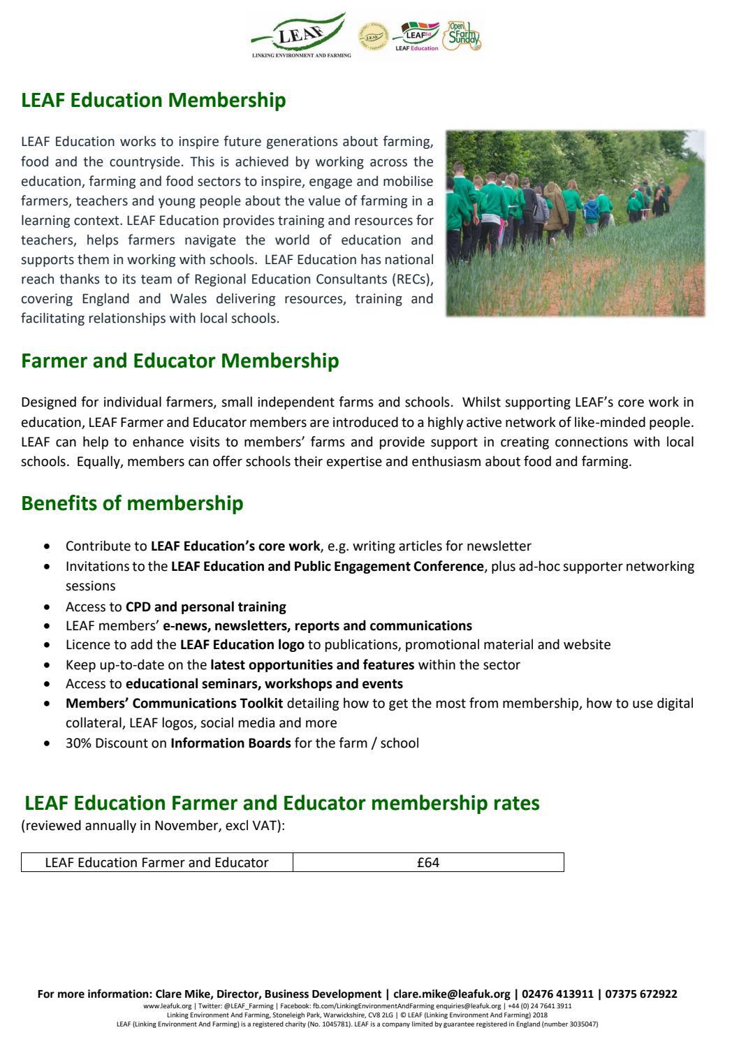 LEAF Education Membership by linking-environment-and-farming - Issuu