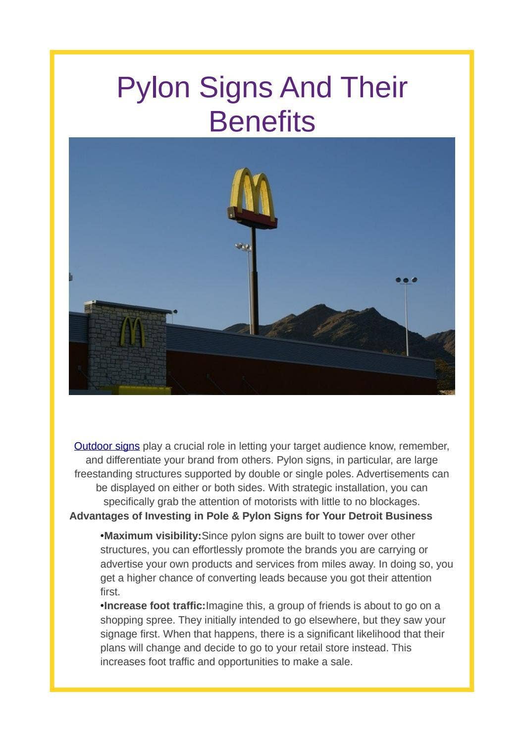Pylon Signs And Their Benefits by Detroit Signs and Graphics - Issuu