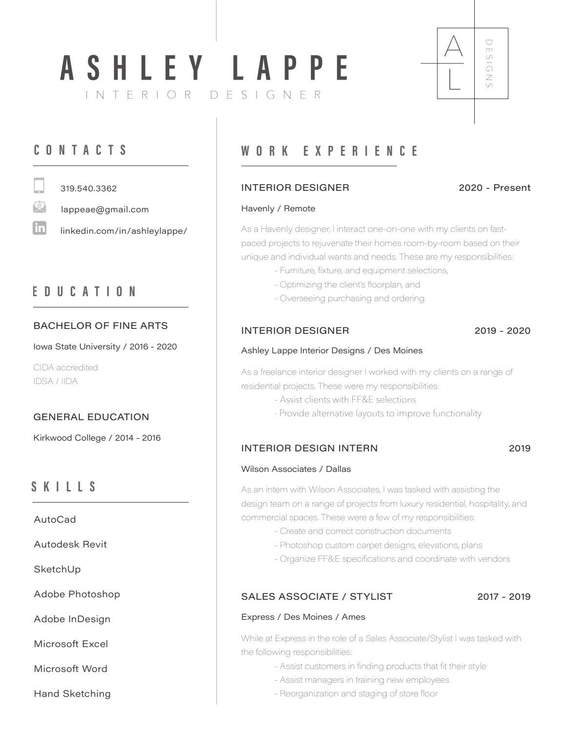 2021 Resume by Ashley Lappe - Issuu