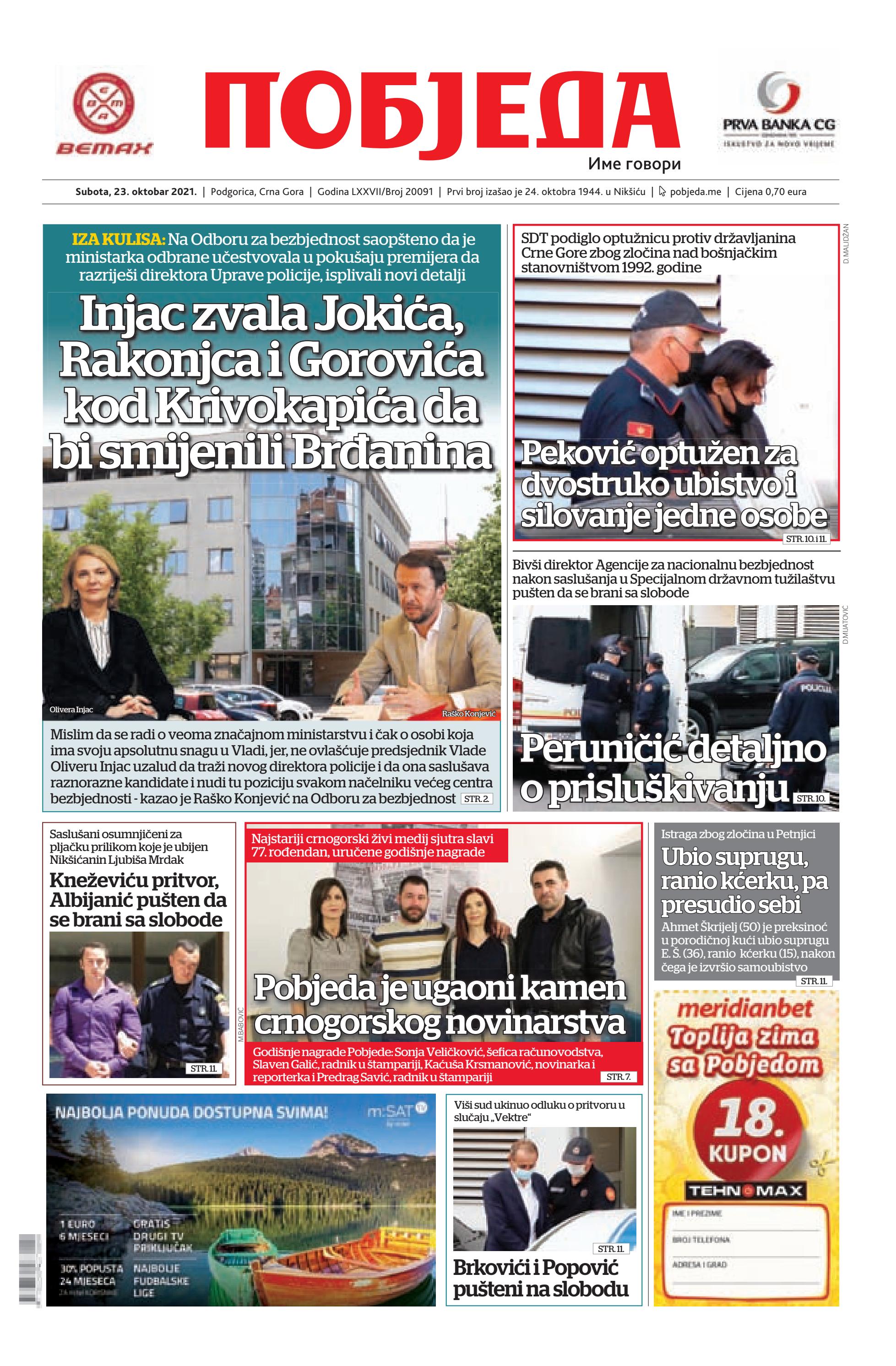 Dnevni list Pobjeda 23.10.2021. by Pobjeda - Issuu