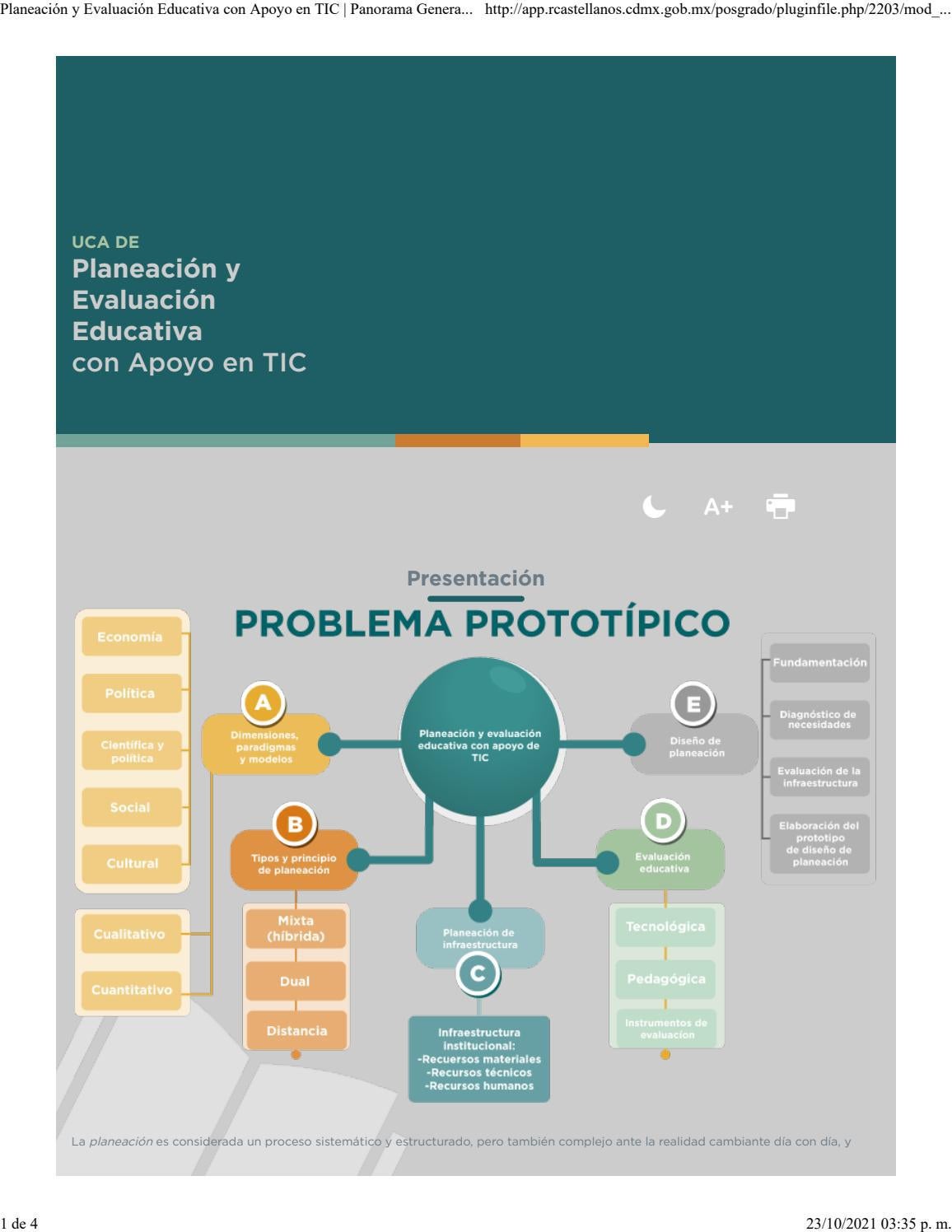 Panorama General con la UCA de Planeación y Evaluación Educativa con ...