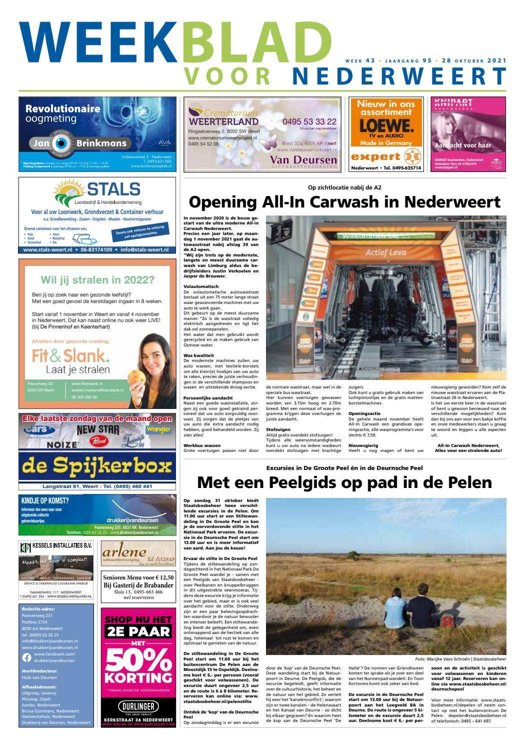 Week 43 2021 by Weekblad Nederweert - Issuu