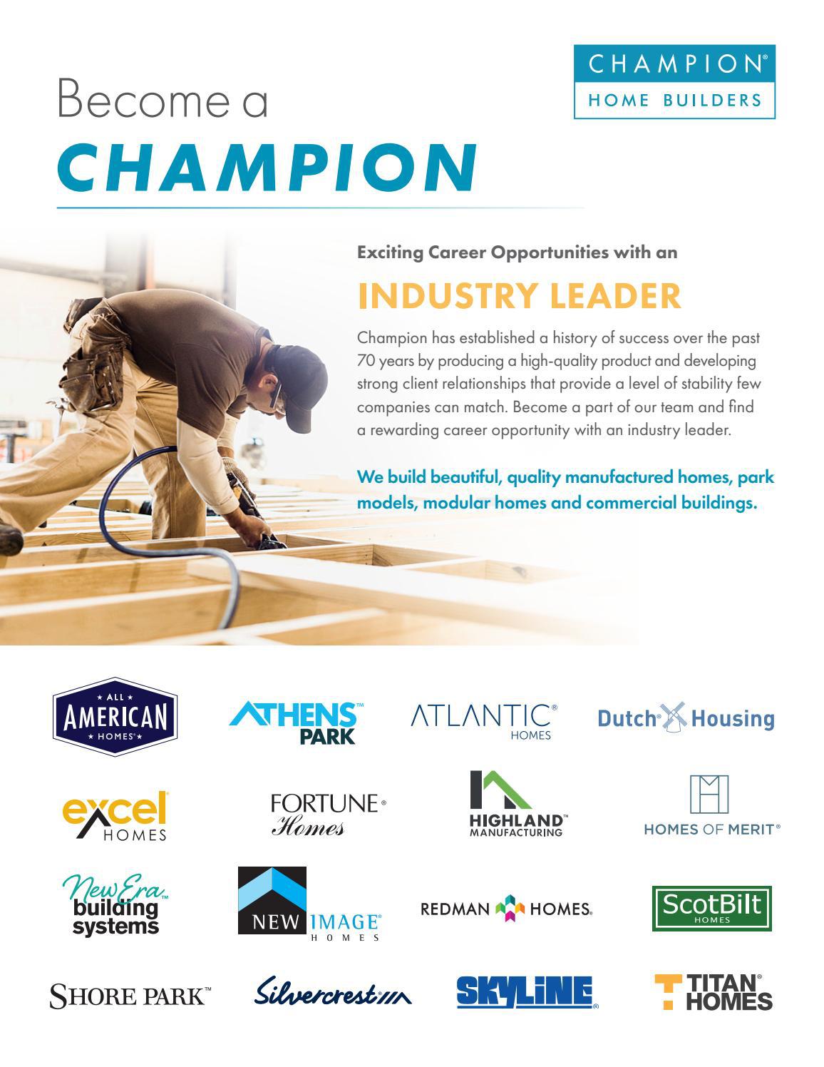 Become a Champion by championhomebuilders - Issuu