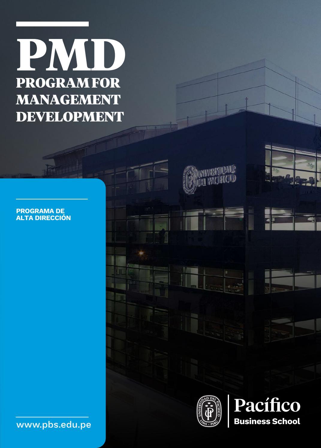 Program for Management Development - PMD by Escuela de Postgrado de la Univesidad del Pacífico ...