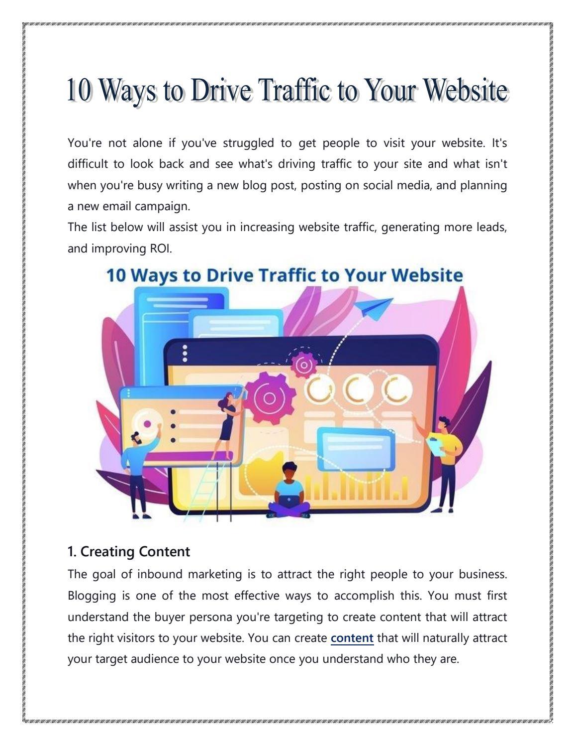 10 Ways to Drive Traffic to Your Website by Digital Sky 360 - Issuu