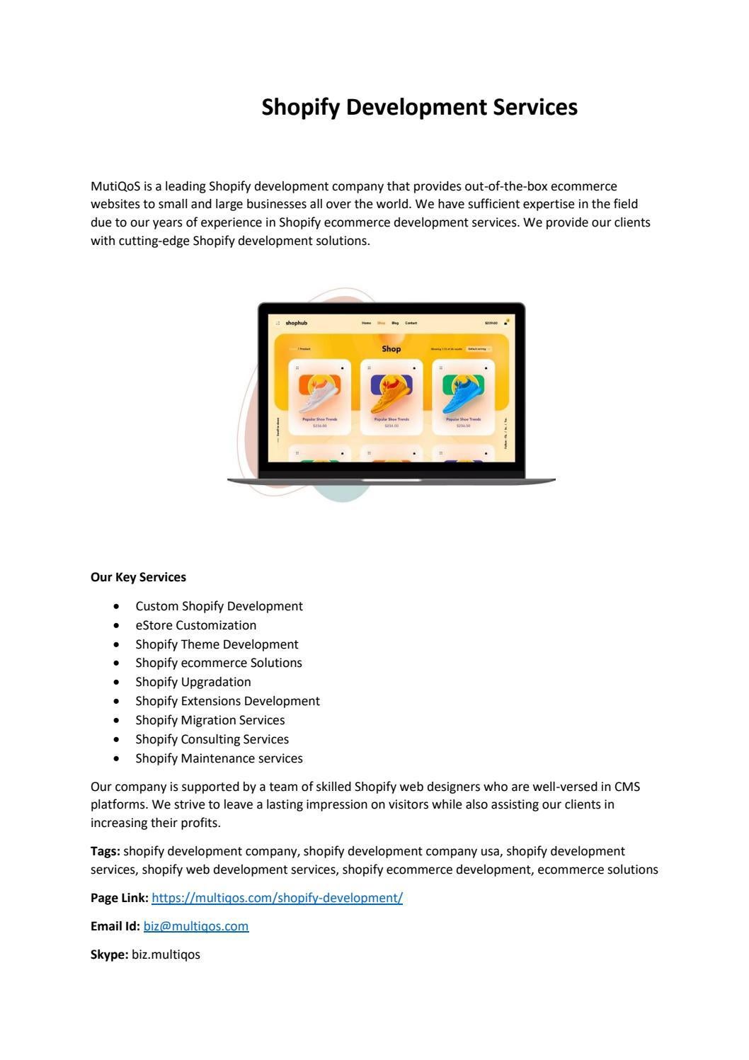 Shopify Development Services MultiQoS by MultiQoS Tech - Issuu