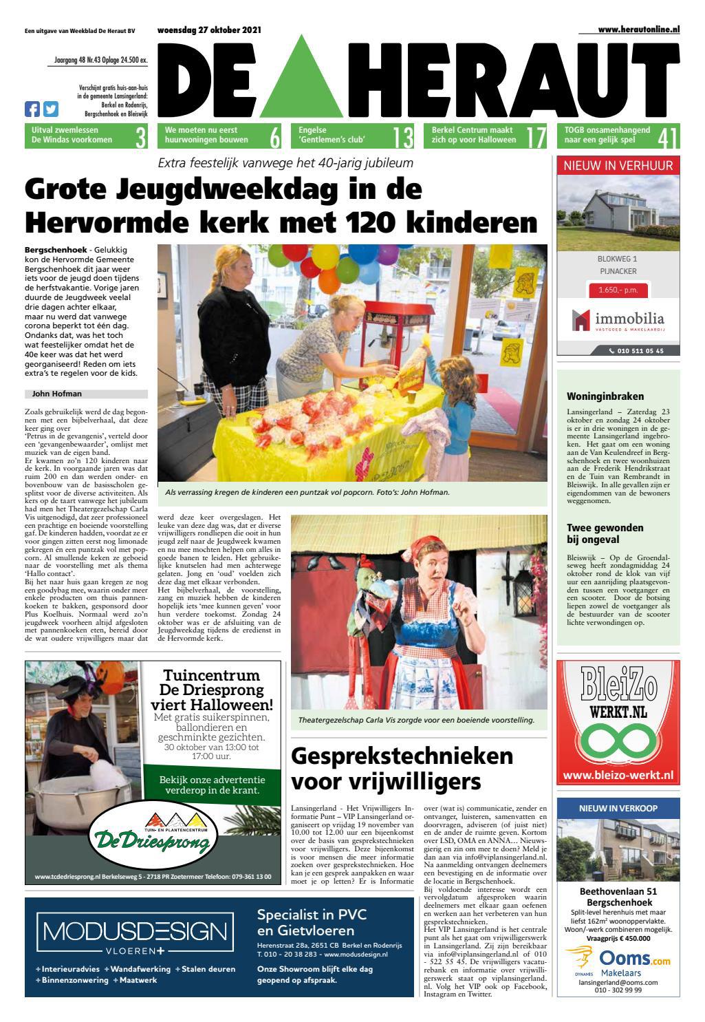 De Heraut week 43 202 by Nieuwsblad De Heraut - Issuu