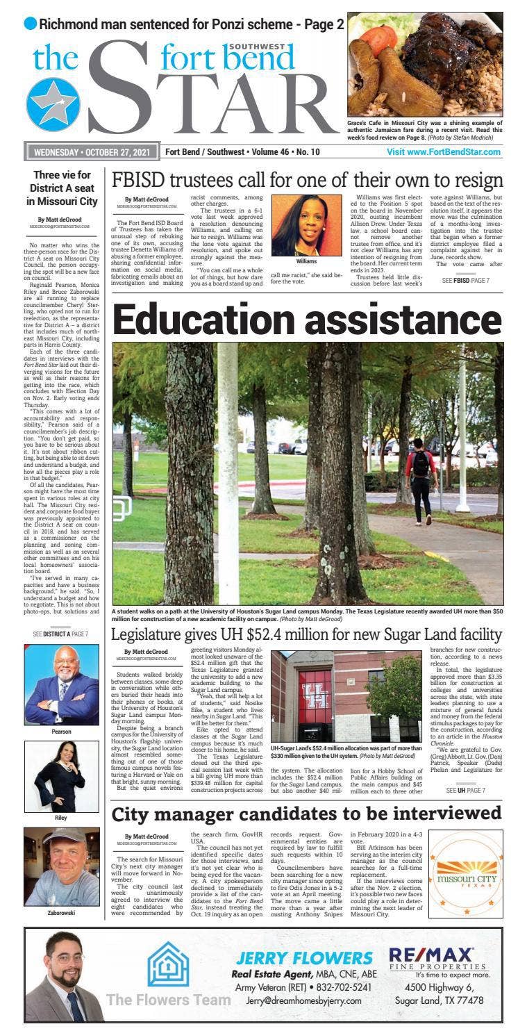10-27-2021 Edition of the Fort Bend Star by Fort Bend Star | Fort Bend ...