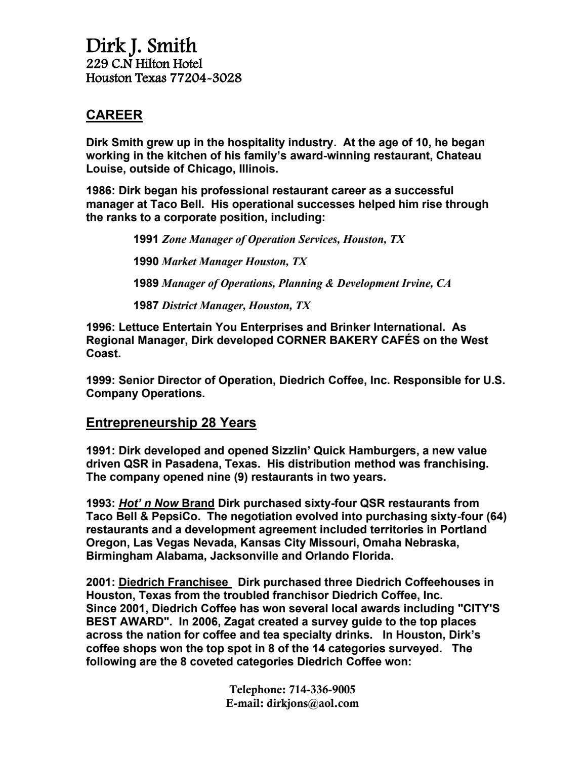 Dirk Smith by Hilton College - University of Houston - Issuu