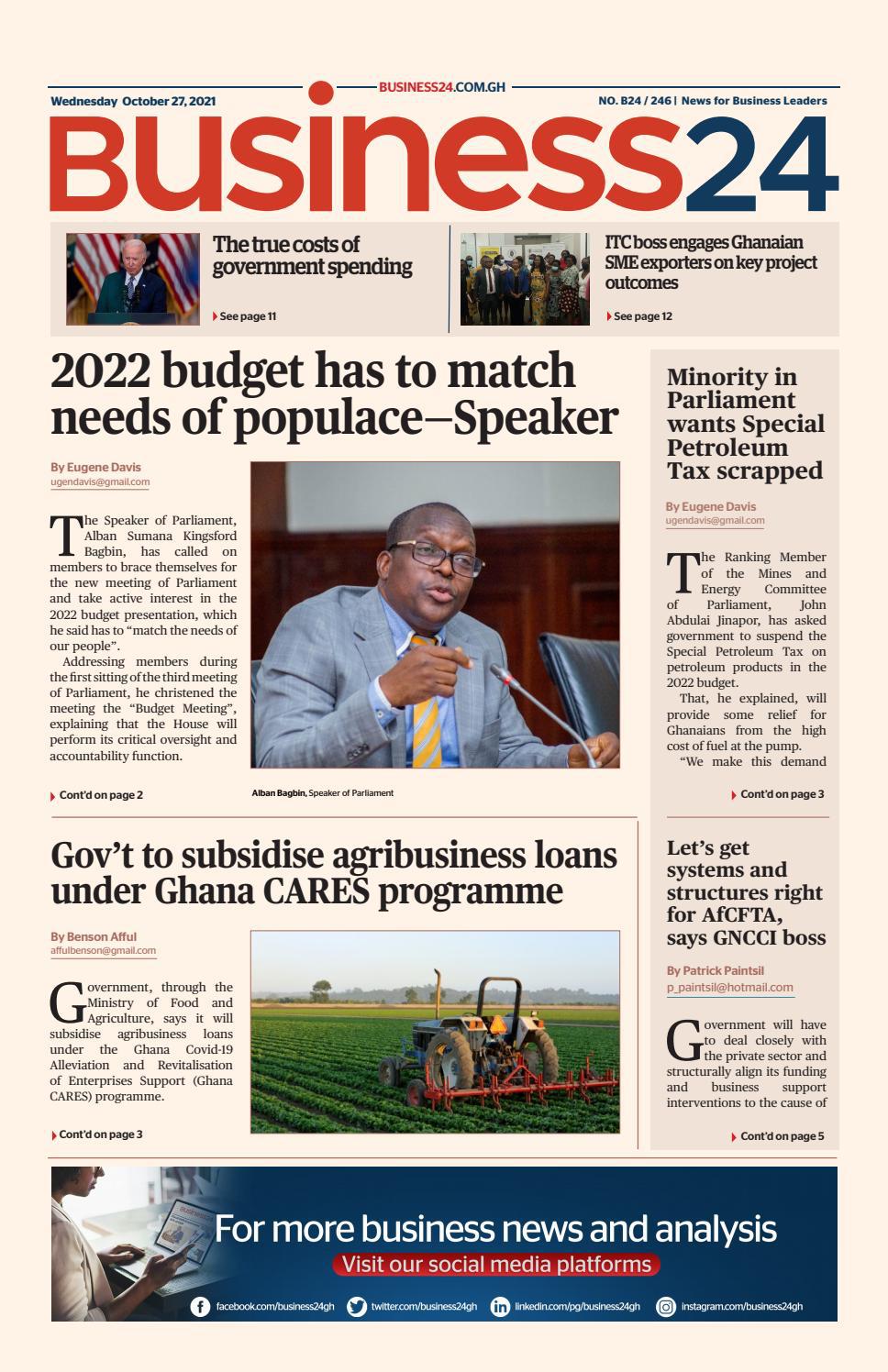 Business24 Newspaper 27th October, 2021 by Business24 Online - Issuu