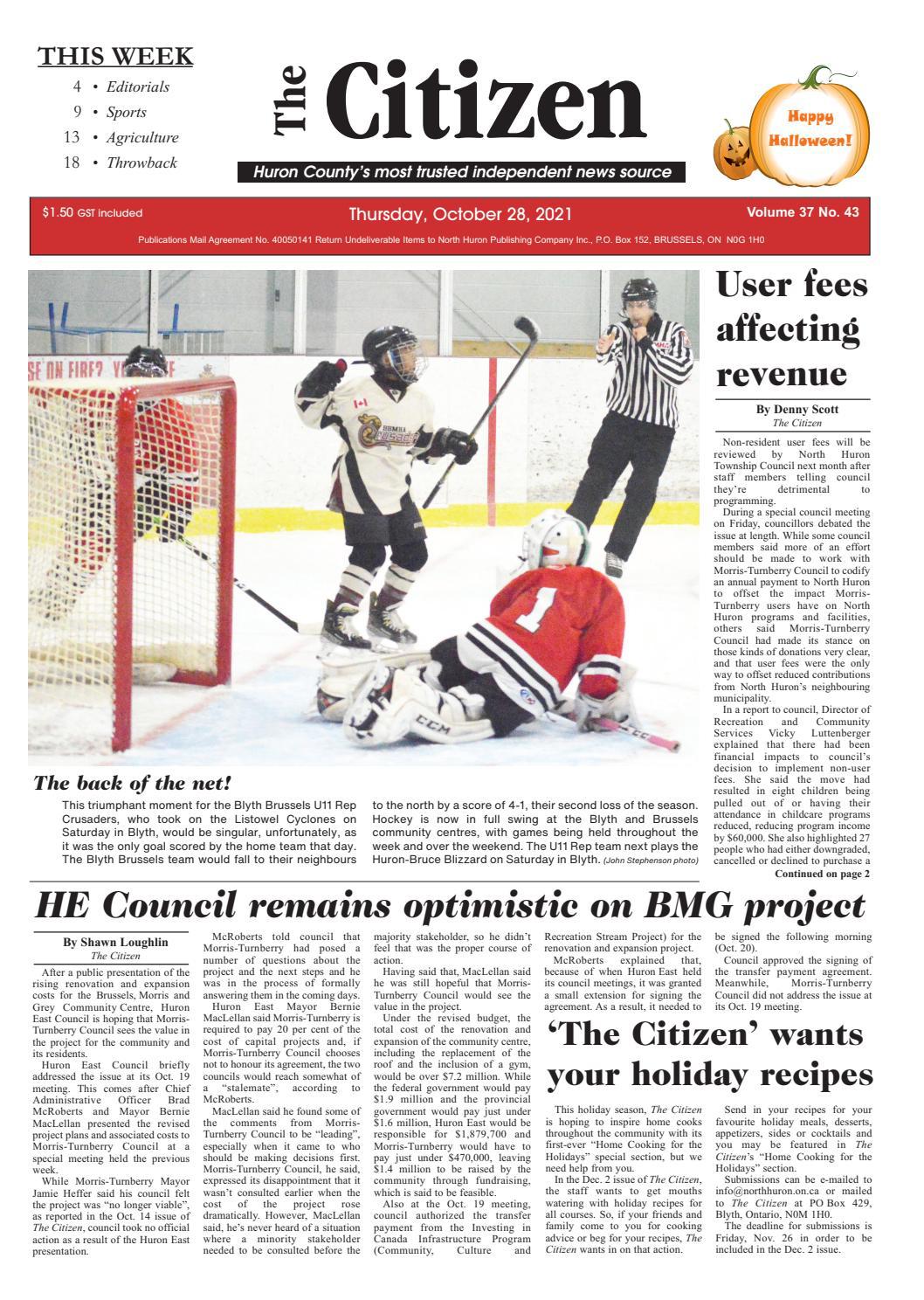 The Citizen - Oct. 28, 2021 by North Huron Publishing Company Ltd. - Issuu