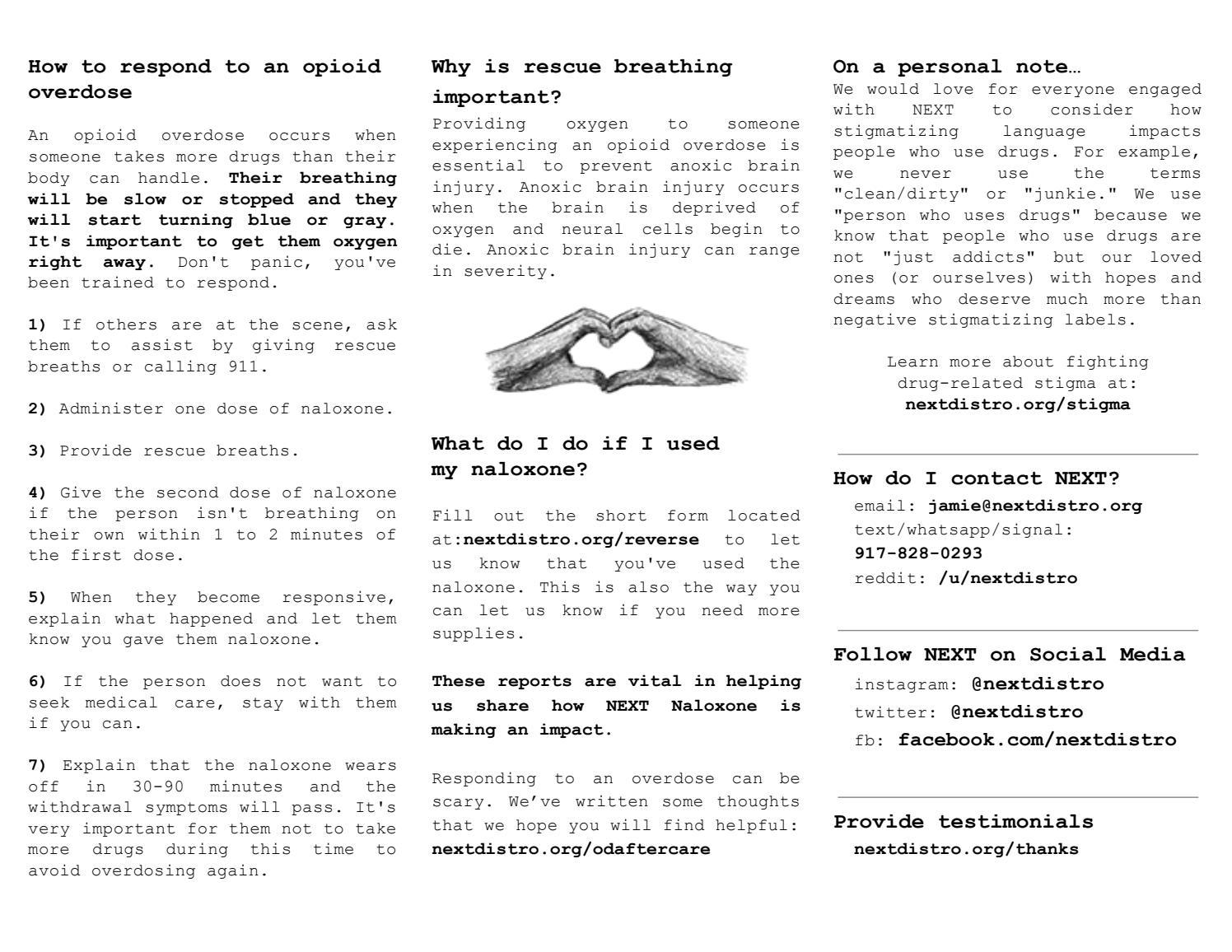 Nasal Naloxone Pamphlet - English (NEXT Distro + NJHRC) by NJHRC - Issuu
