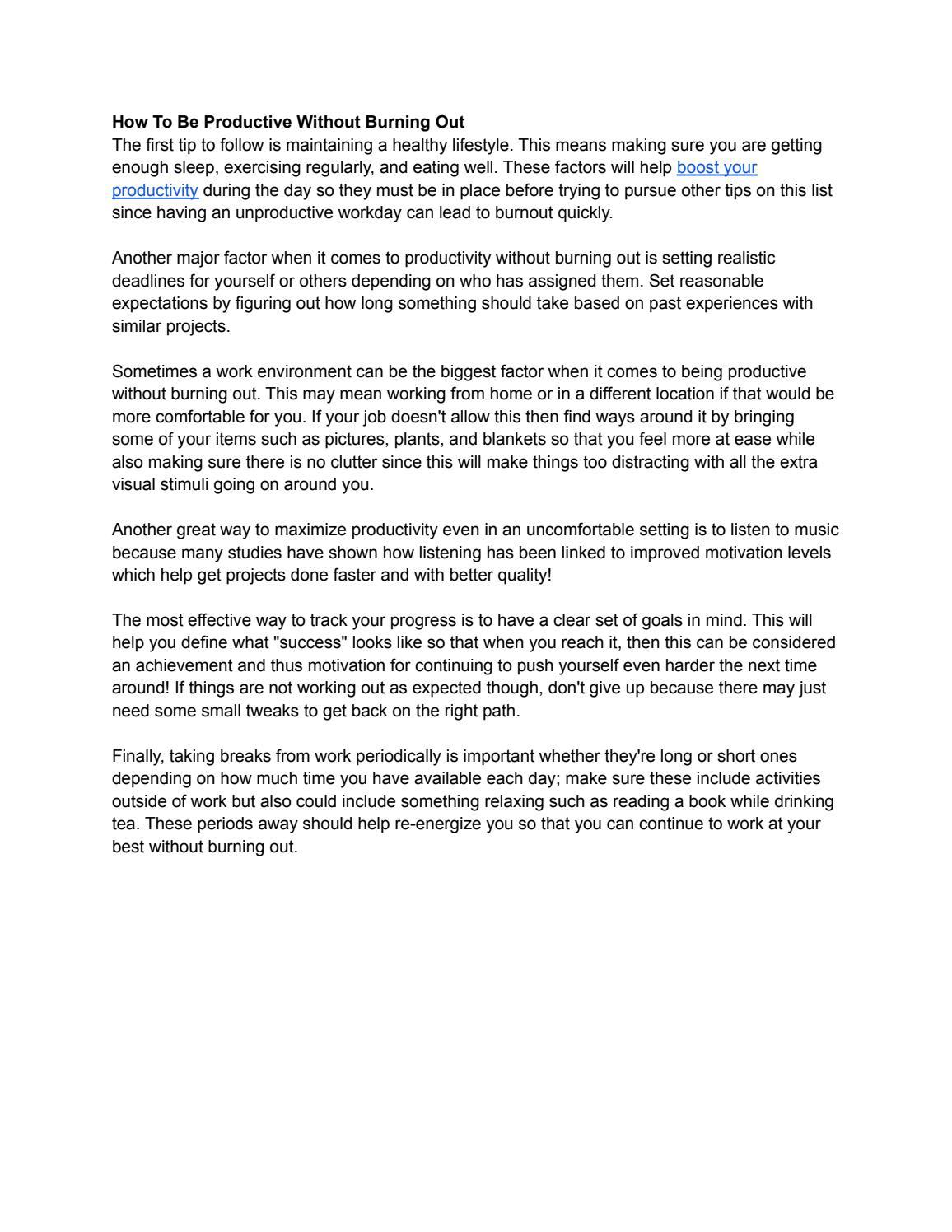 How To Be Productive Without Burning Out | Scott Wolfrum by Scott ...