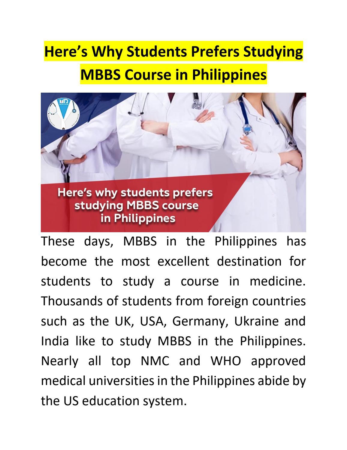 MBBS Course in Philippines by The MD House India - Issuu