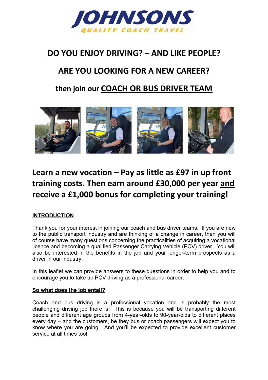 Driver Recruitment Info Document (As of 28.10.2021) by Johnsons Coaches ...