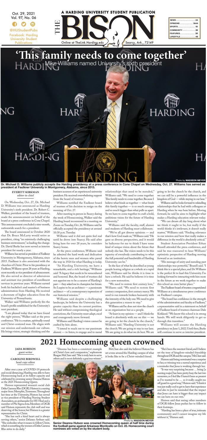 The Bison Newspaper - Vol. 97, No. 6 by Harding University Student ...