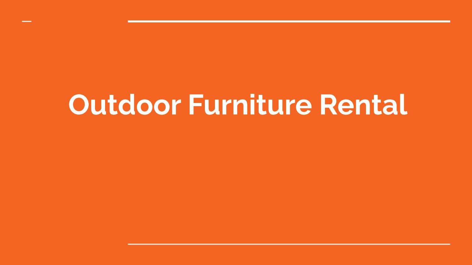 Outdoor Furniture Rental by Eventrental - Issuu