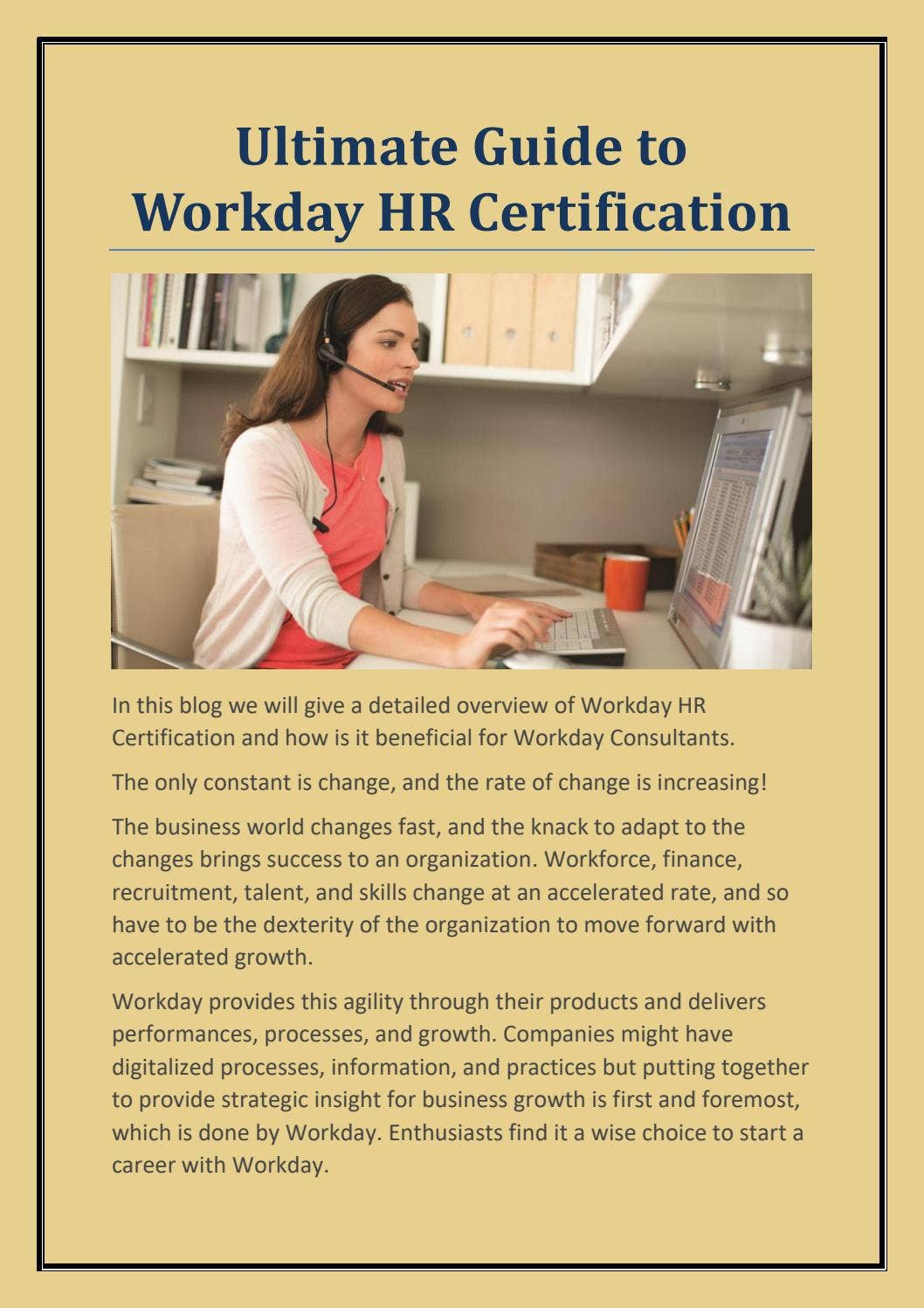 Ultimate Guide to Workday HR Certification by ERP Cloud Training - Issuu
