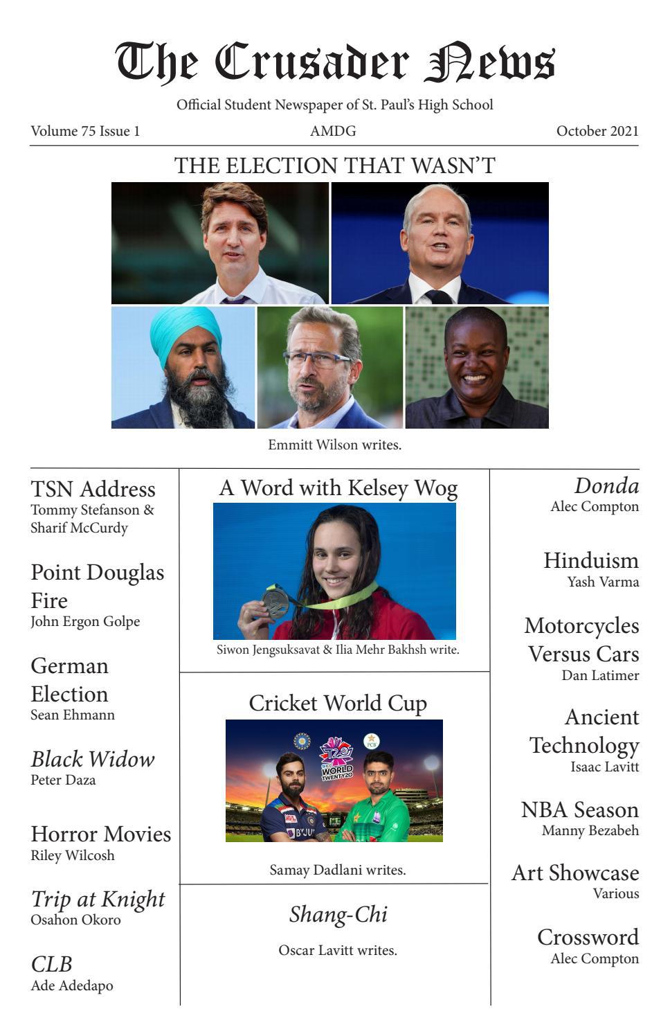 Crusader Newspaper Volume 75 Issue 1 by St. Paul's High School - Issuu