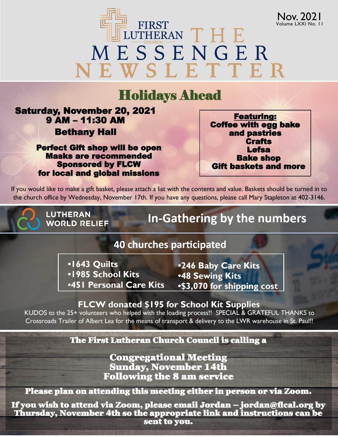 November 2021 by First Lutheran Church Messenger - Issuu