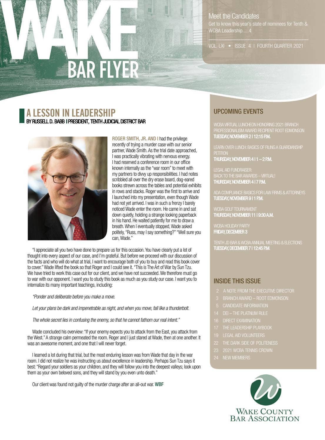 Wake Bar Flyer | Fourth Quarter 2021 by Wake County Bar Association - Issuu