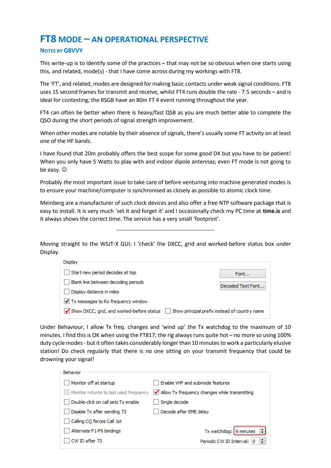 FT8 mode - An operational perspective by Robin - Issuu