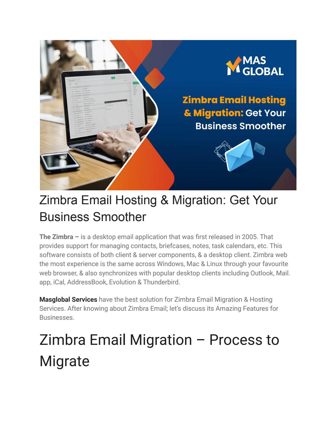 Zimbra Email Hosting & Migration: Get Your Business Smoother by Mas ...