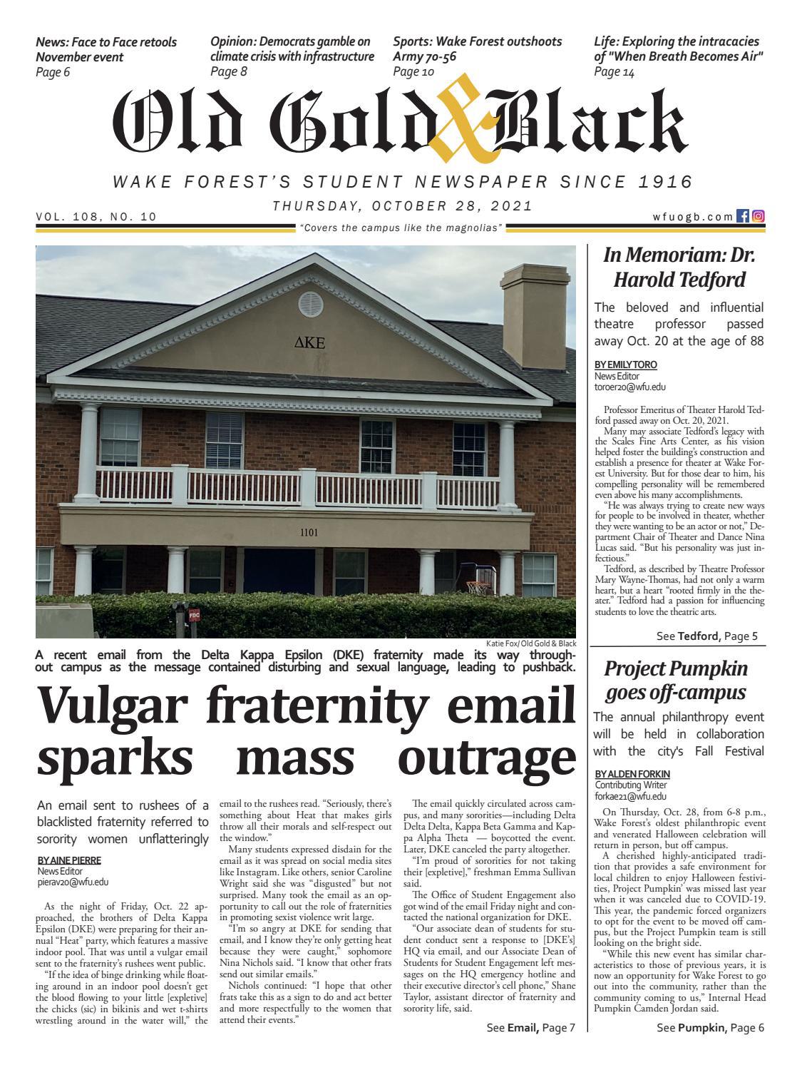 10/28 Issue by Old Gold & Black - Issuu