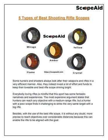5 Types of Best Shooting Rifle Scopes by Scope Aid - Issuu