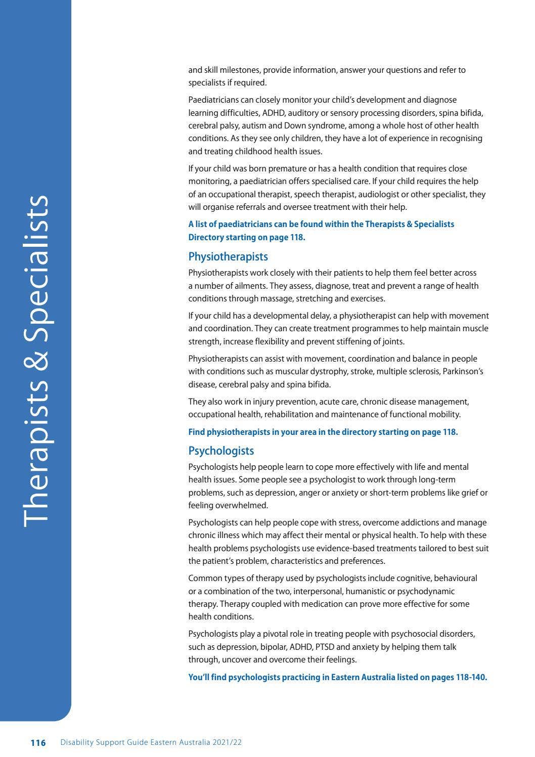 Disability Support Guide Eastern Australia (ACT/NSW/QLD/TAS/VIC) 2021/ ...