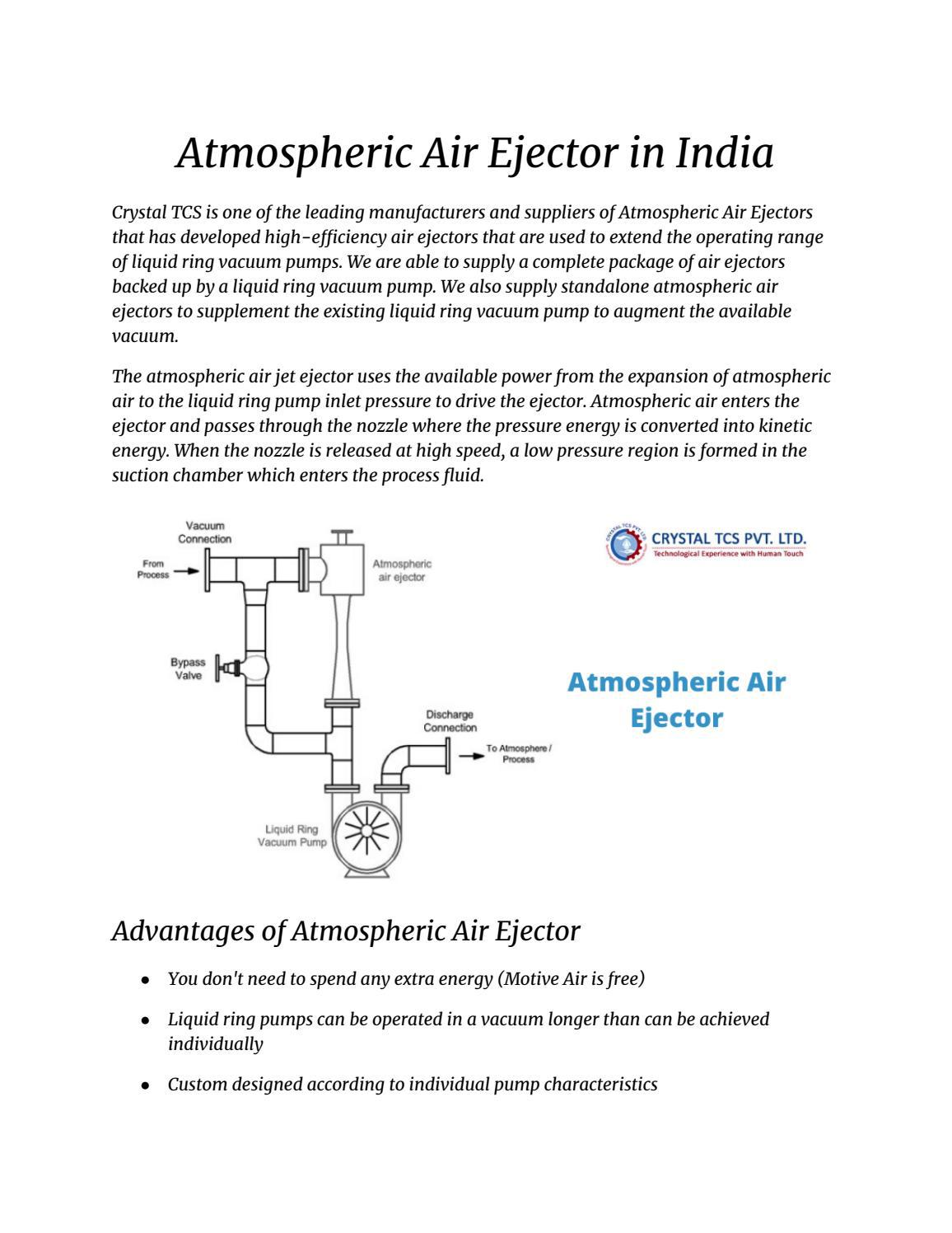 Atmospheric air ejector in india by crystaltcs - Issuu