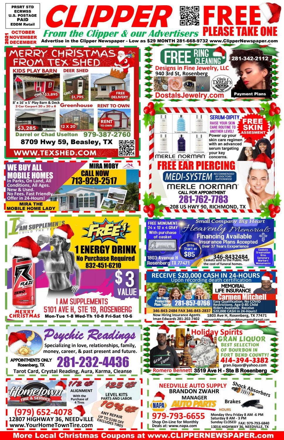 CLIPPER NEWSPAPER CHRISTMAS - OCTOBER NOVEMBER DECEMBER by Keith Monen ...