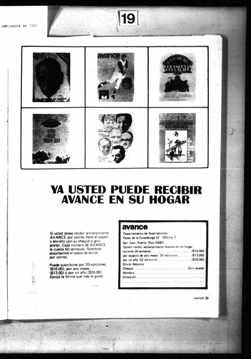 Avance (22 nov. 1972) by La Colección Puertorriqueña - Issuu