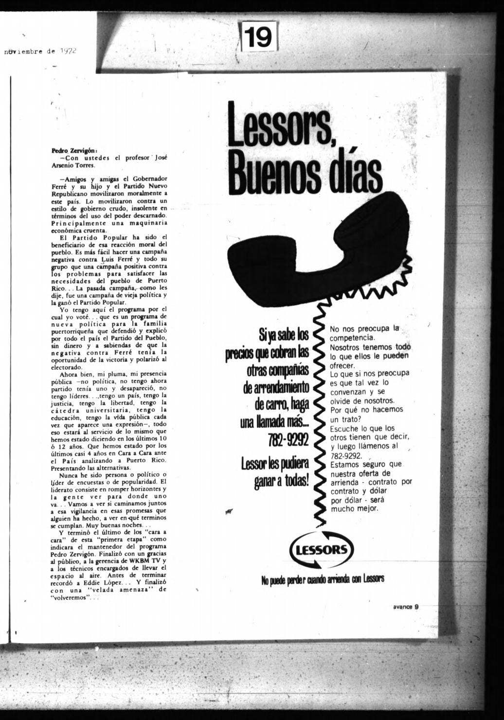 Avance (22 nov. 1972) by La Colección Puertorriqueña - Issuu