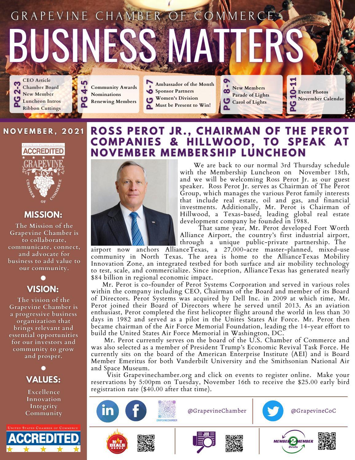 2021 Grapevine Chamber November Business Matters Newsletter by ...