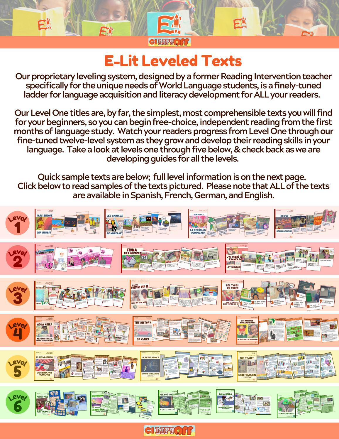 E-Lit Leveled texts Flyer by ciliftoff - Issuu