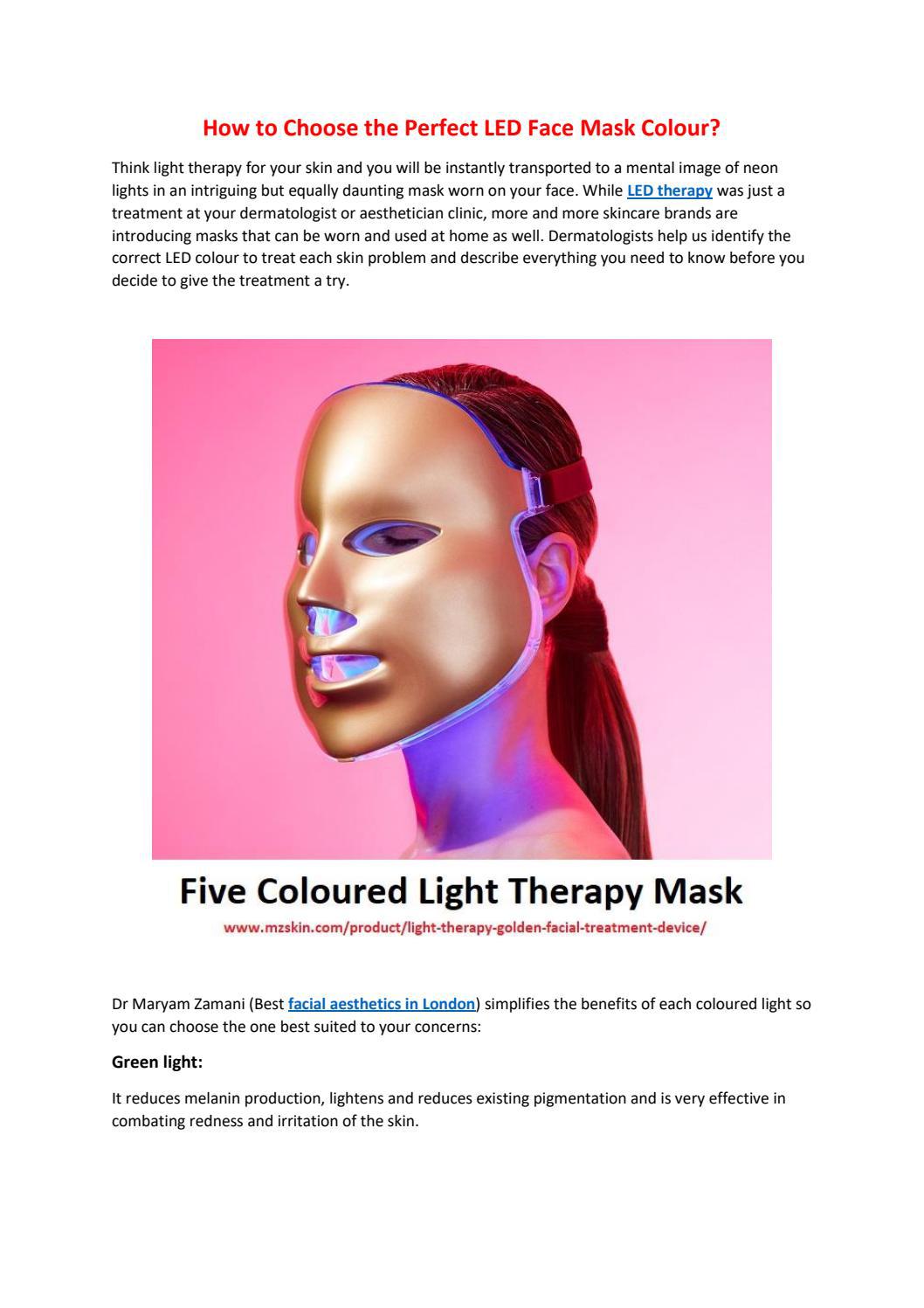 How to Choose the Perfect LED Face Mask Colour? by mzskin - Issuu