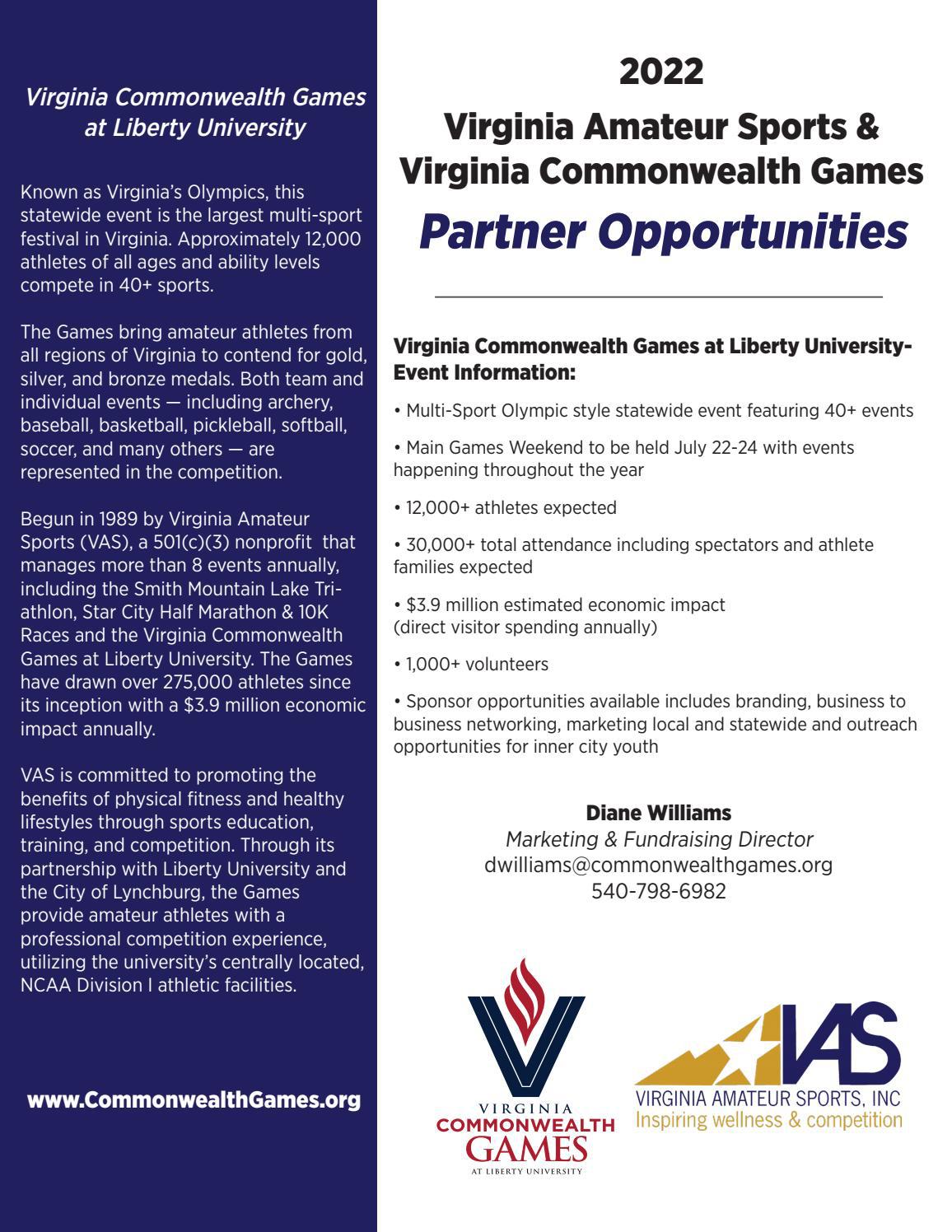 2022 VA Commonwealth Games Partnership Opportunities by Virginia ...