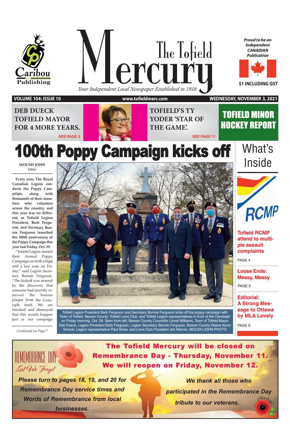The Tofield Mercury November 3, 2021 by Caribou Publishing - Issuu