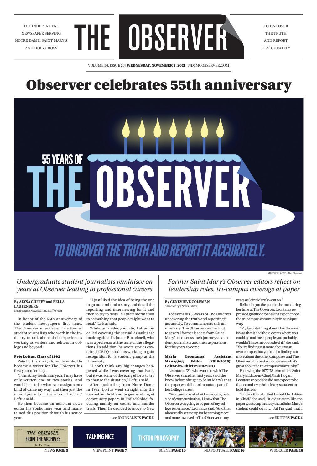 Print Edition for The Observer for Wednesday, November 3, 2021 by The ...