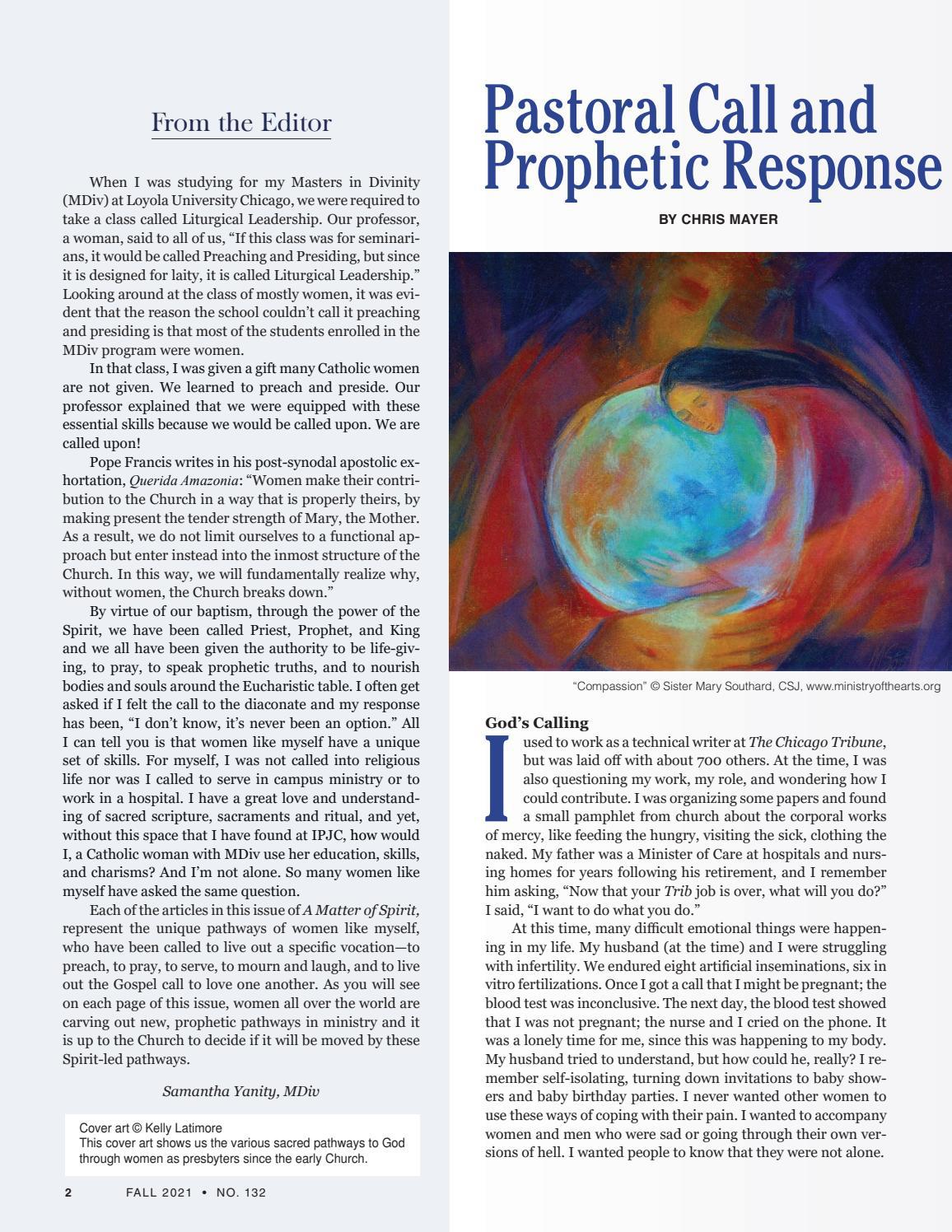 Pastoral Call and Prophetic Response, by Chris Mayer by Intercommunity ...