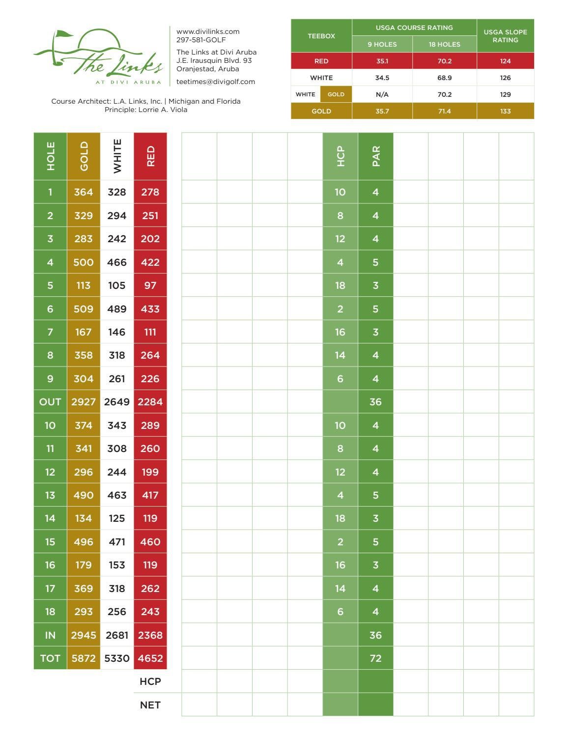The Links Score Card by Divi Resorts - Issuu