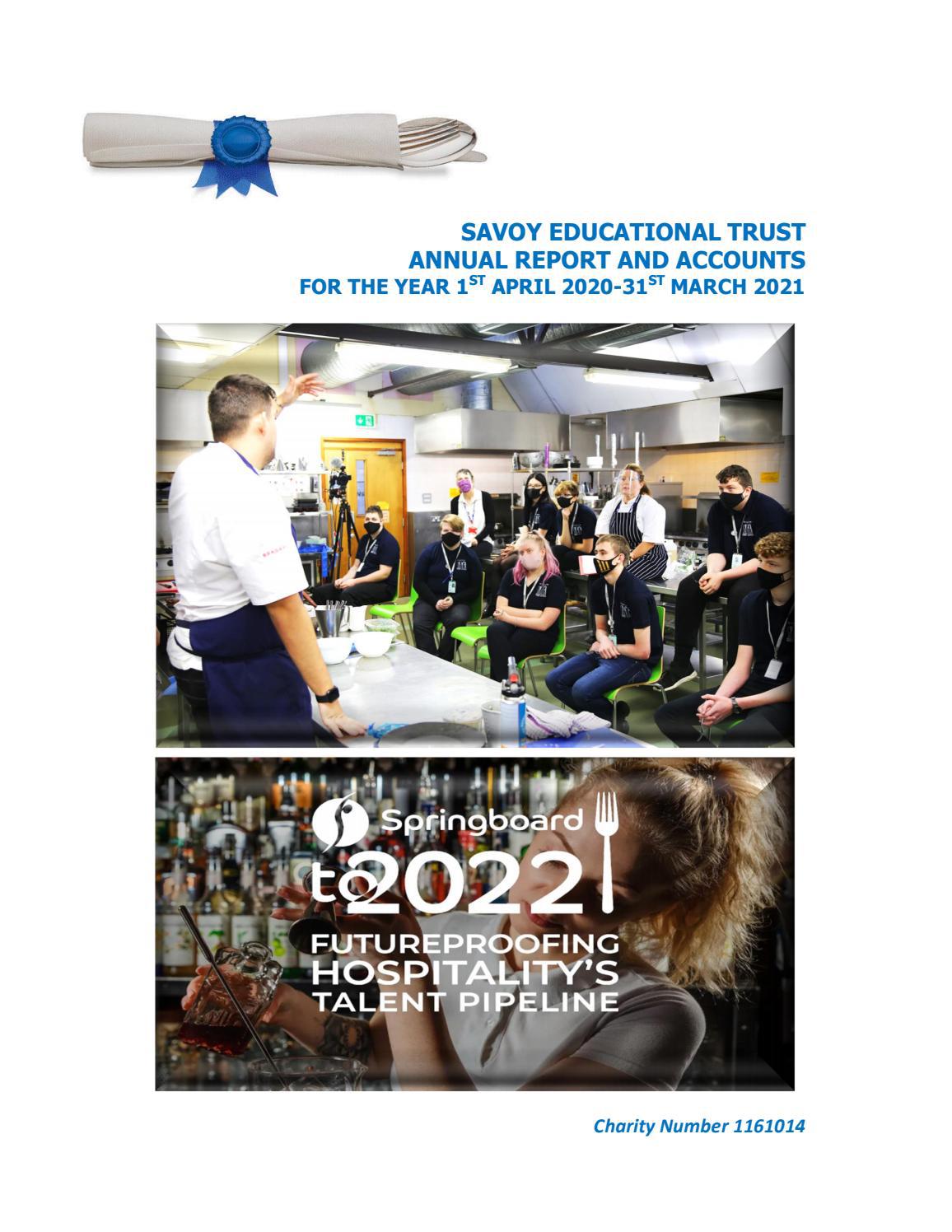 SAVOY EDUCATIONAL TRUST ANNUAL REPORT AND ACCOUNTS FOR THE YEAR 1ST APRIL 2020-31ST MARCH 2021 ...