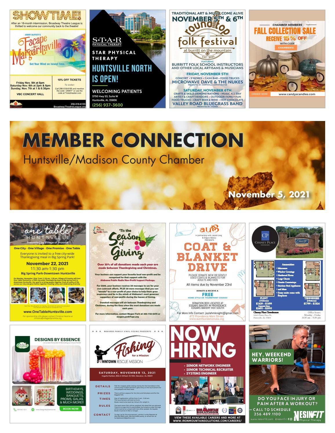 Member Connection, Nov. 5, 2021 by Huntsville/Madison County Chamber ...