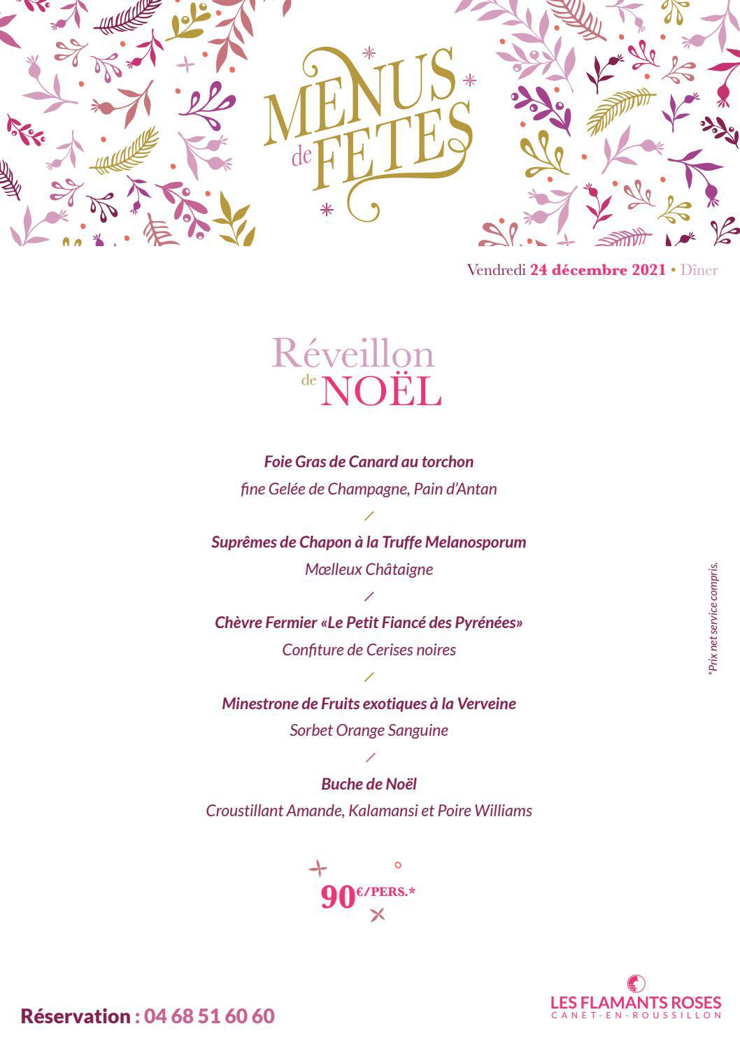 les flamants roses - menus de fetes 2021 by roussillhotel - Issuu